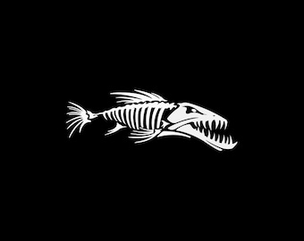 Skeleton Fish Sticker | Etsy