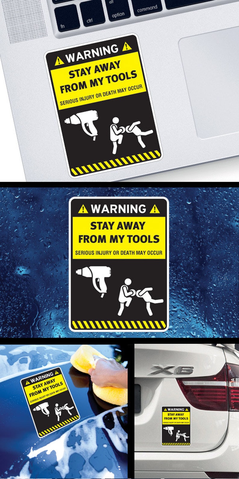 Decal Sticker Funny Sign Warning Sign Stay Away From My Tools Mechanic ...