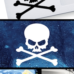 Decal Sticker Cross Bones Skull High Quality Vinyl Waterproof and ...