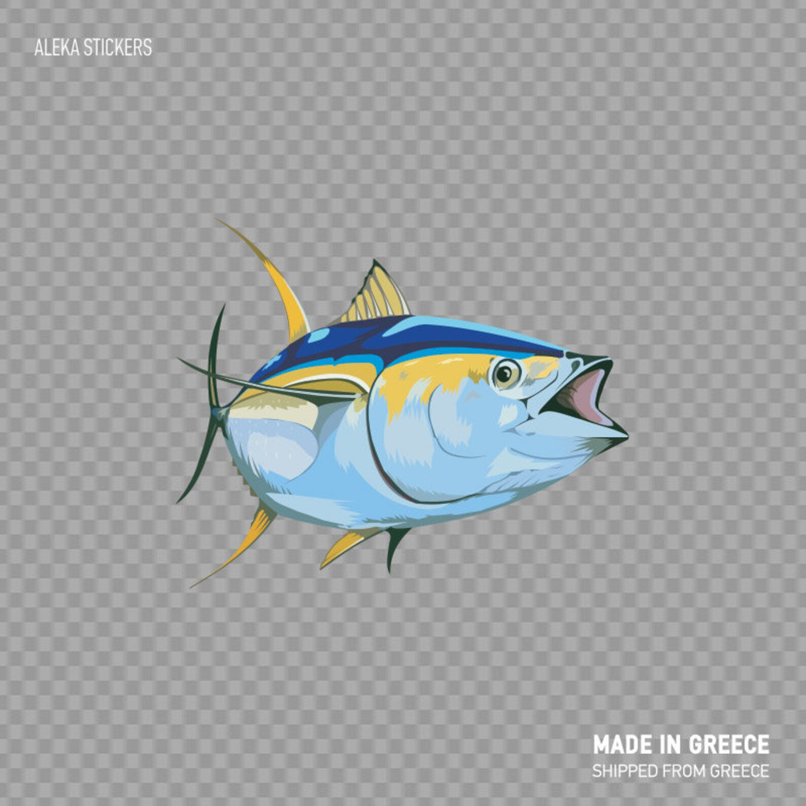 Decal Sticker Yellowfin Tuna Fishing Fisherman Ocean Sea Life - Etsy