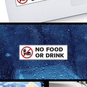 Decal Sticker No Food or Drink Clear Guidance Quality Signage Safety ...