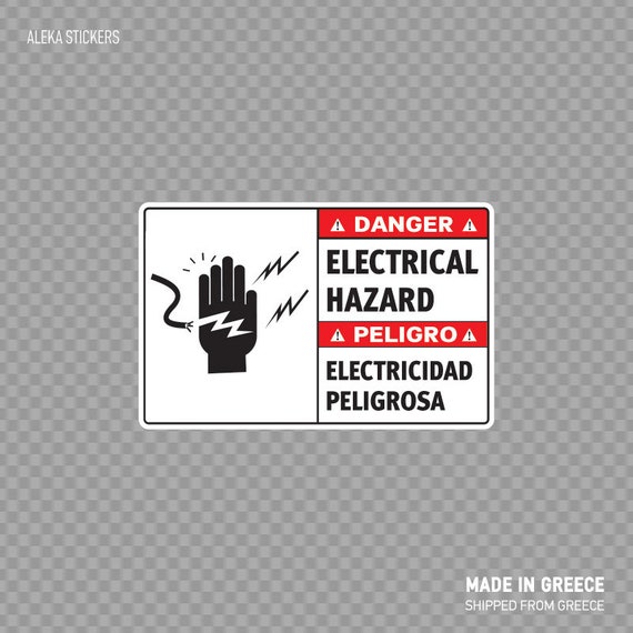 Decal Sticker Danger Electrical Hazard / Peligro Electricidad | Etsy