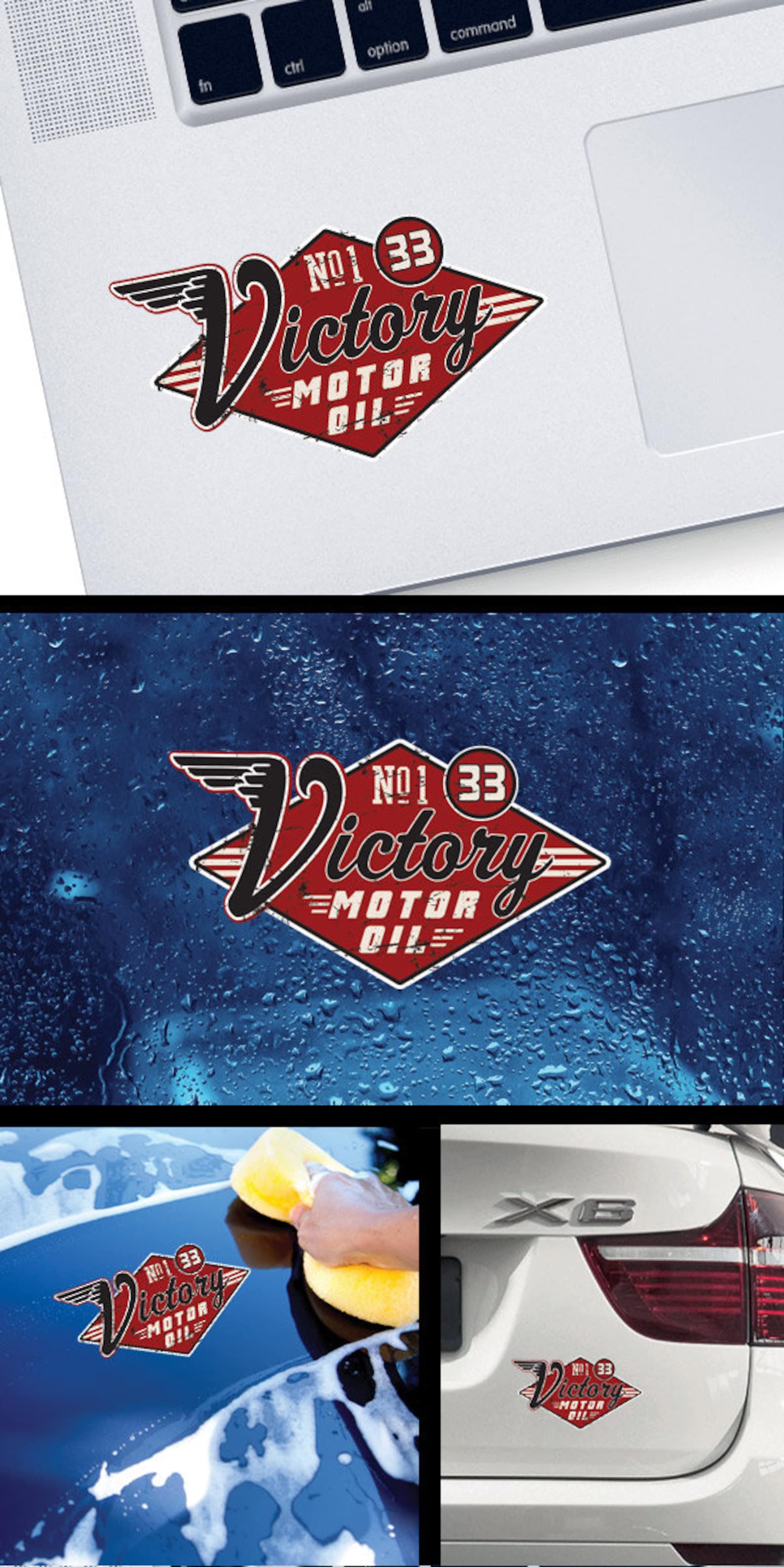Decal Sticker Vintage Motor Oil Sign Automobiles & Motorcycles Vintage ...