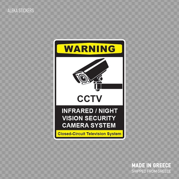 Decal Sticker Cctv Infrared Night Vision Camera Information | Etsy