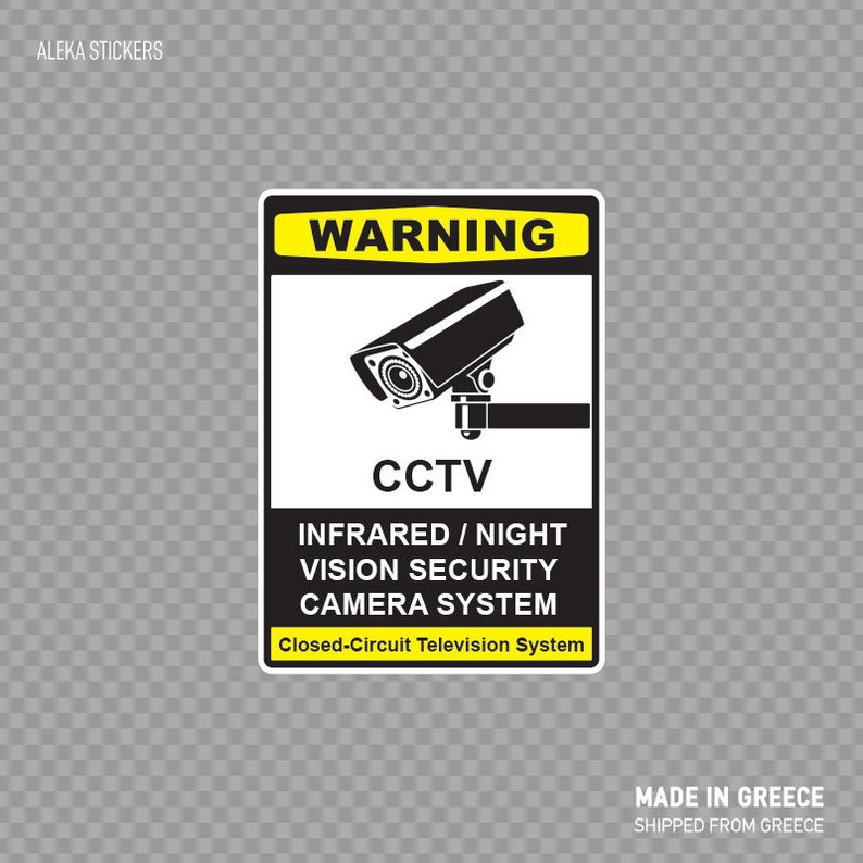 Decal Sticker Cctv Infrared Night Vision Camera Information Security ...