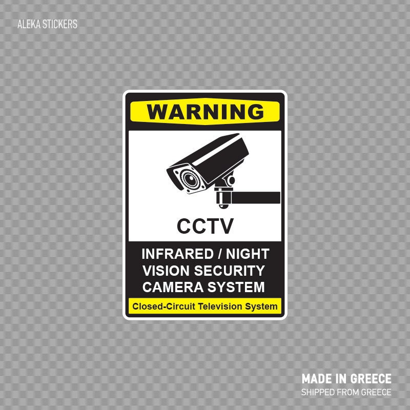 Decal Sticker Cctv Infrared Night Vision Camera Information - Etsy