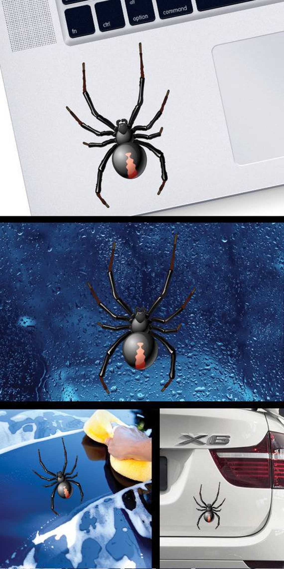 Decal Sticker Venomous Spider Black Red X56W7 - Etsy