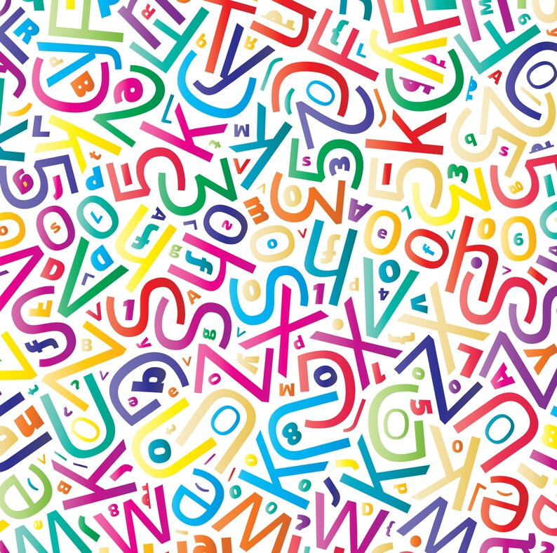 Mosaic Typography Letters Composition for Textile Prints or Poster ...