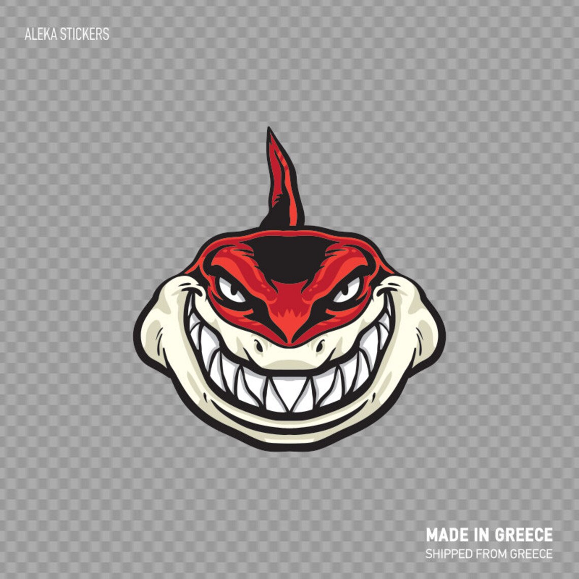 Decal Sticker Red Shark Attacks Apnea Ocean Top Quality Vinyl - Etsy