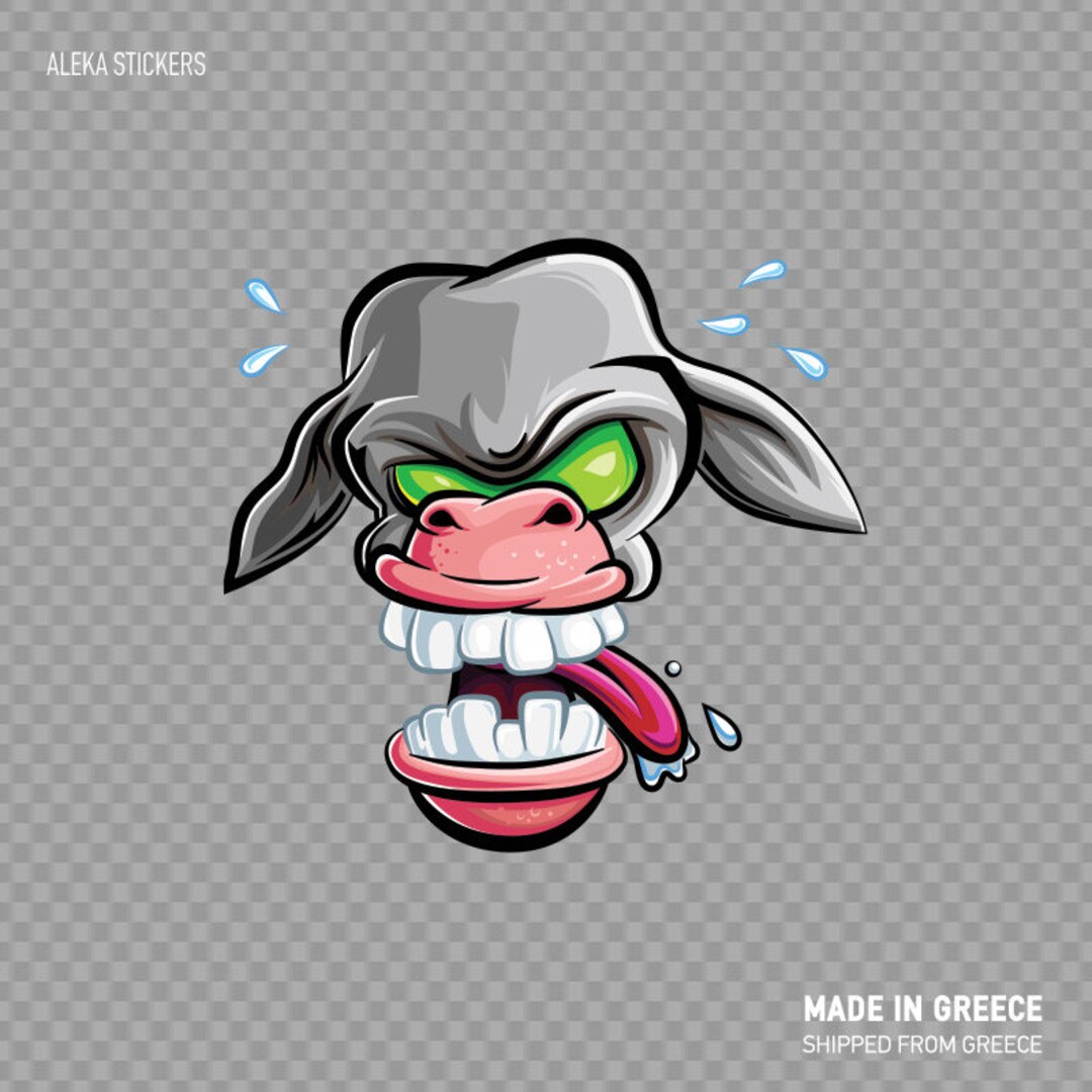 Decal Sticker Sweaty Exhausted Donkey Cartoon XR377 - Etsy