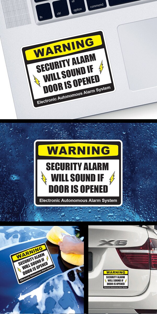 Decal Sticker Warning Security Alarm Will Sound If Door is - Etsy New ...