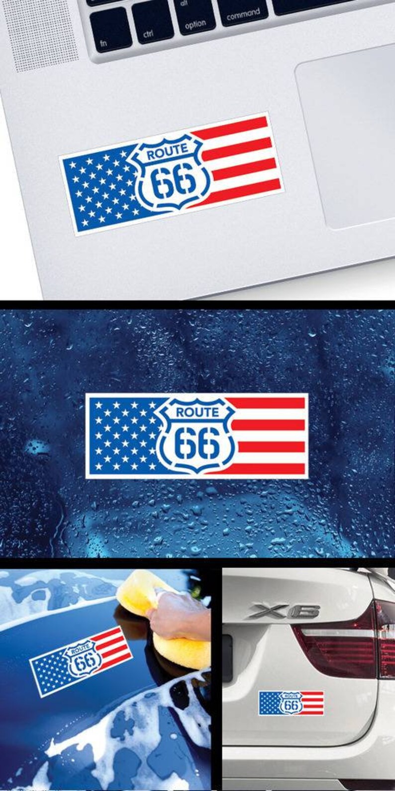Decal Sticker Route 66 Us Travel Speed America Helmet Car Motorbike ...