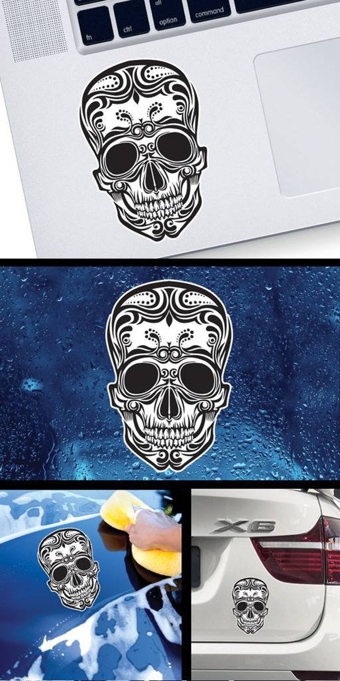 Decal Sticker Ancient Skull Tattoo Style Tribal Traditional | Etsy