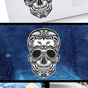 Decal Sticker Ancient Skull Tattoo Style Tribal Traditional Art Complex ...