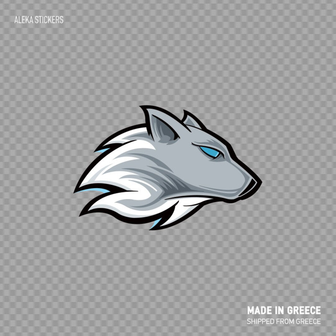 Decal Sticker Wolf Head Aggression Gray Forest Attack Top Quality Vinyl ...