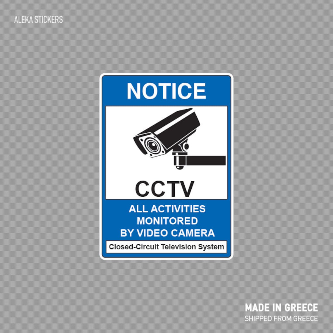 Decal Sticker Notice All Activities Monitored by Video Camera Closed ...