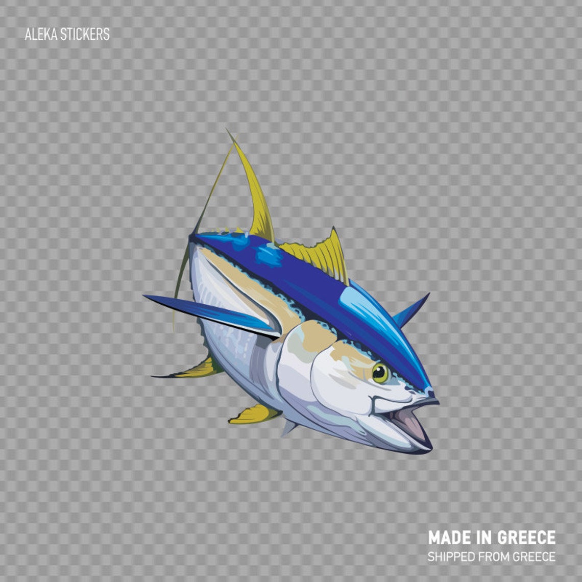 Decal Sticker Yellowfin Tuna Ocean Sea Life Saltwater Fishing - Etsy