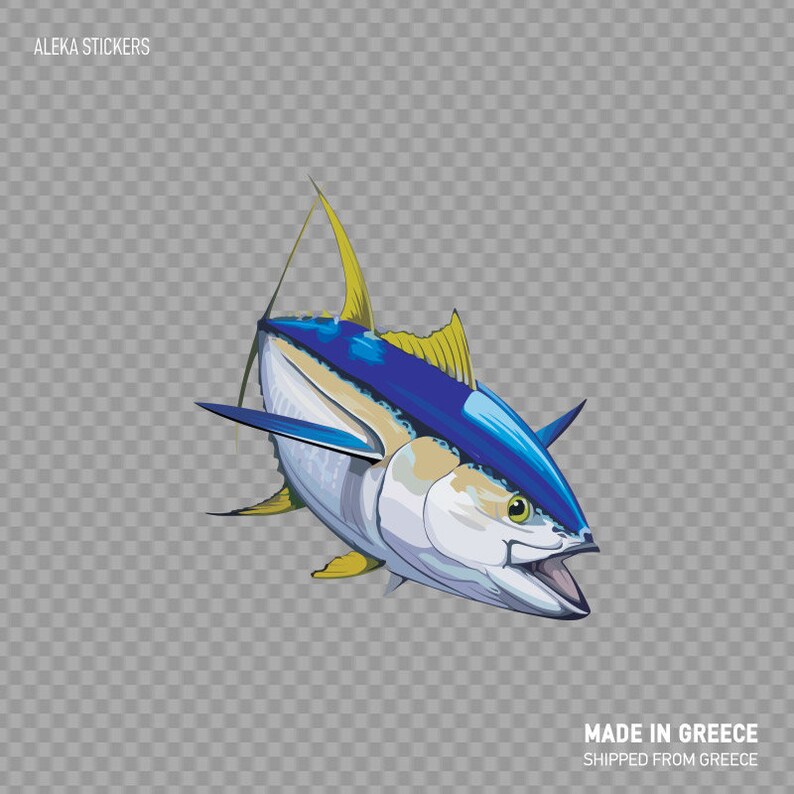 Decal Sticker Yellowfin Tuna Ocean Sea Life Saltwater Fishing - Etsy
