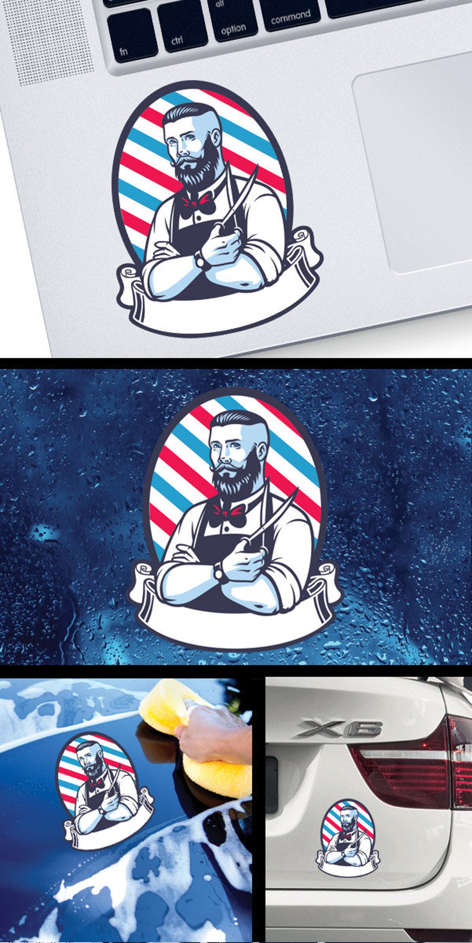 Decal Sticker Barber Shop Sign Store Decoration Hairdresser 22648 - Etsy