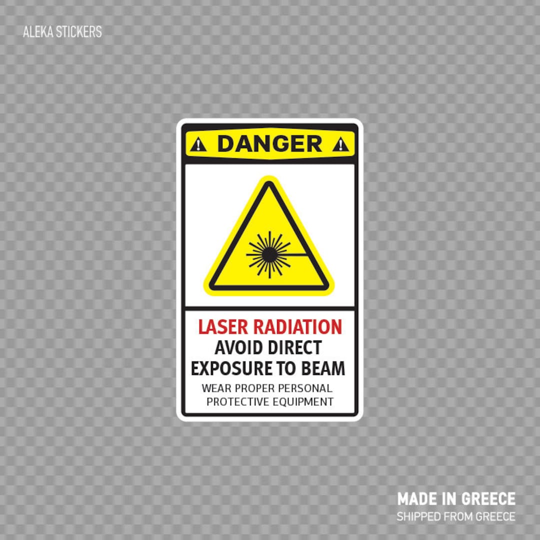 Decal Sticker Danger Laser Radiation Avoid Direct Exposure to Beam Wear ...
