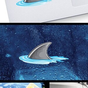 Decal Sticker Shark Fin Fear Terror Swimming W985W - Etsy
