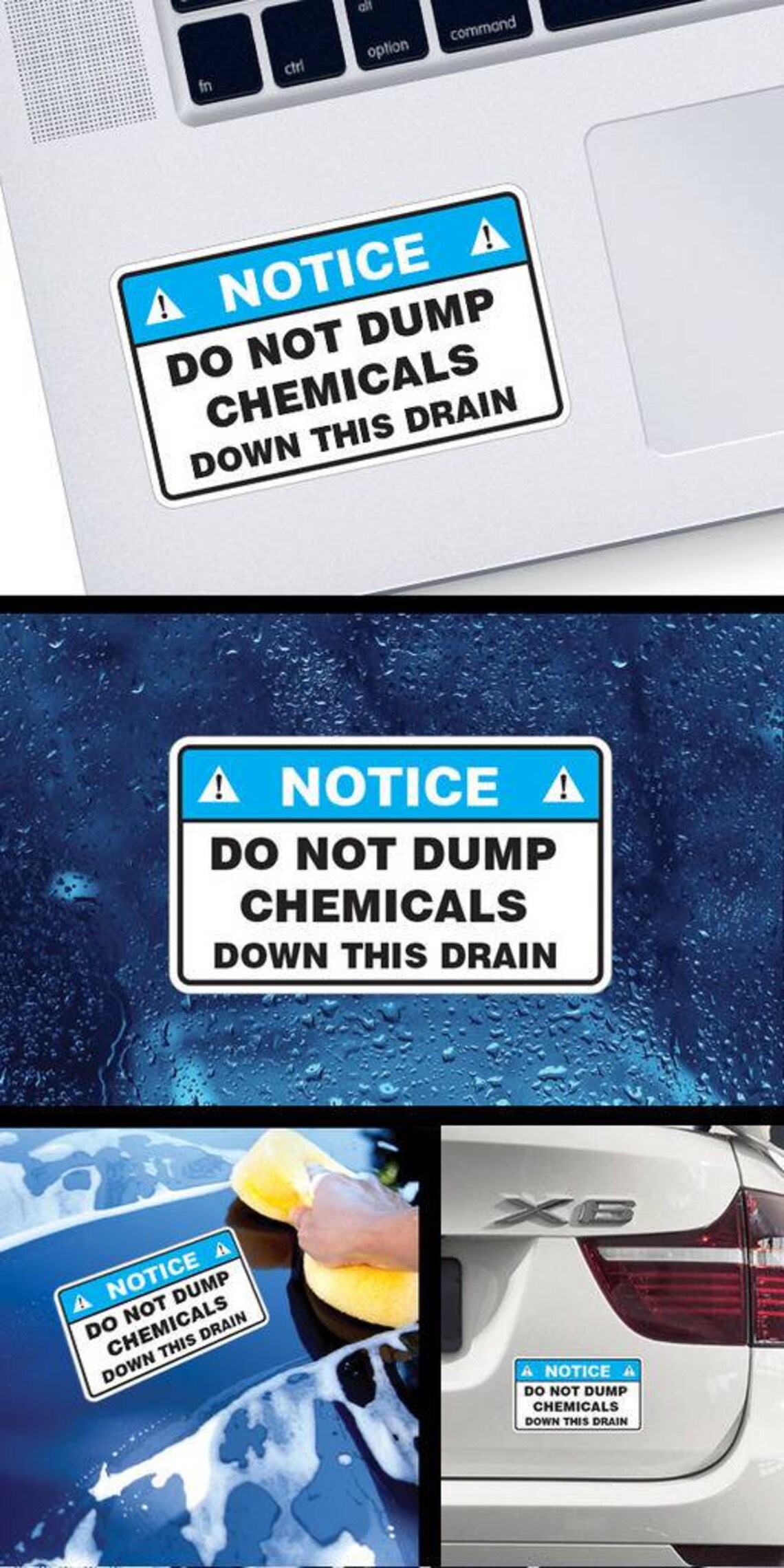 Decal Sticker Notice Do Not Dump Chemicals Down This Drain Chemical ...