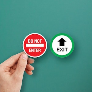 Do Not Enter & Exit Vinyl Stickers Bold Directional Sign Decals for ...