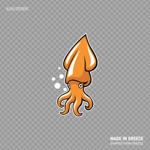 Decal Sticker Squid Fish Store Decoration Fishing Boat X23X2 - Etsy