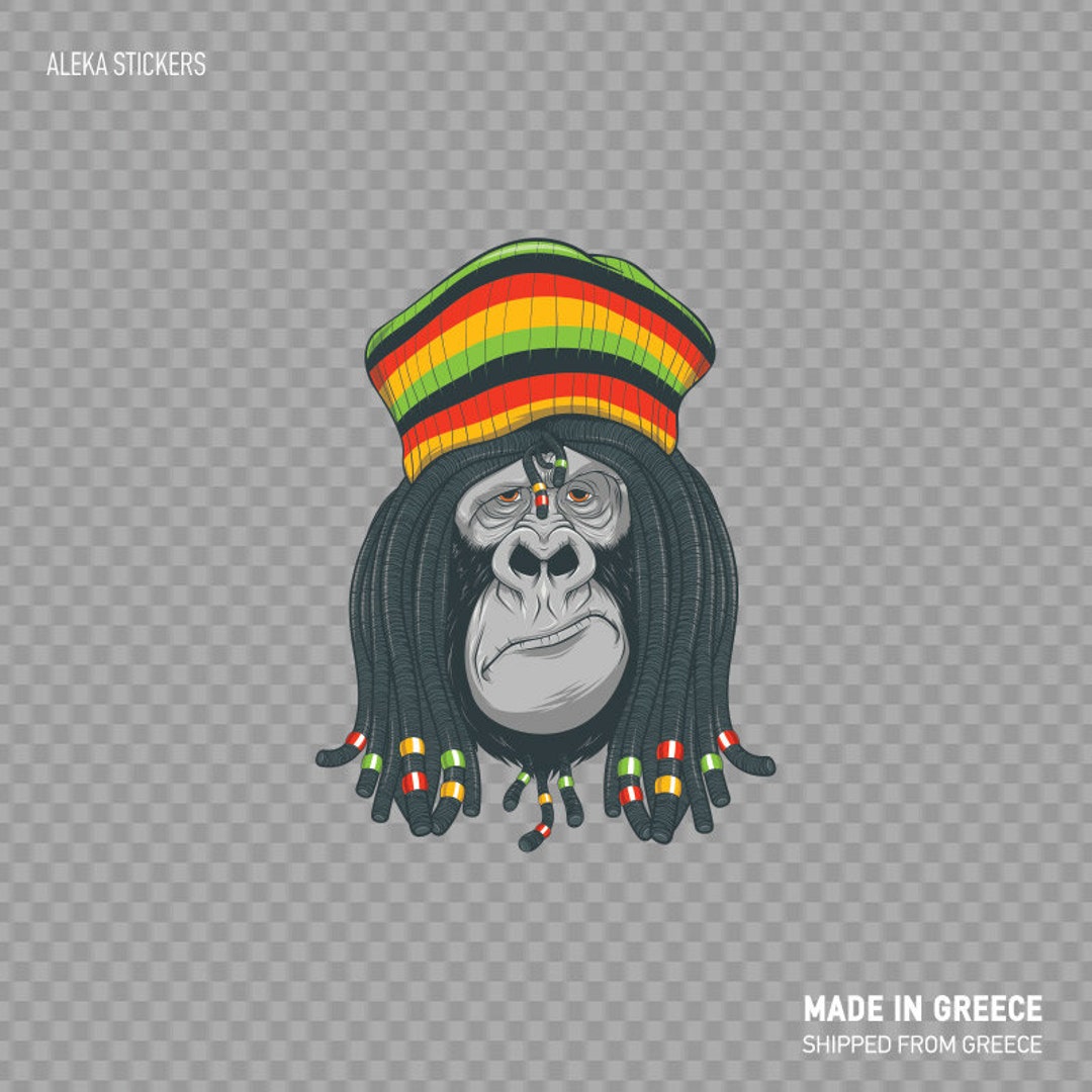 Decal Sticker Jamaican Rasta Gorilla X3765 - Etsy