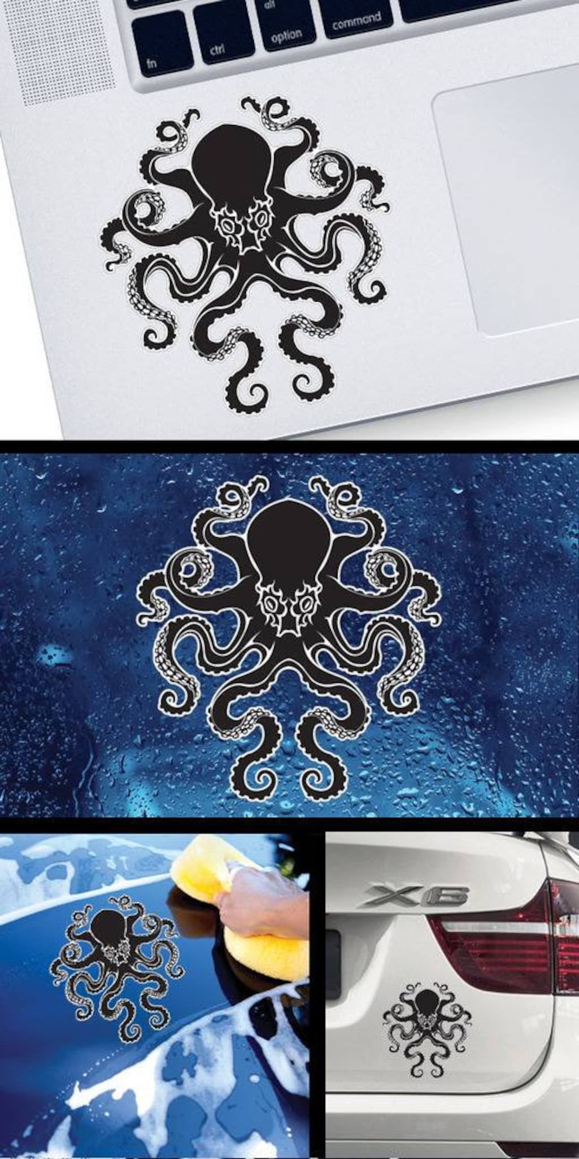 Decal Sticker Octopus Boat Decoration Dive Fishing Store - Etsy