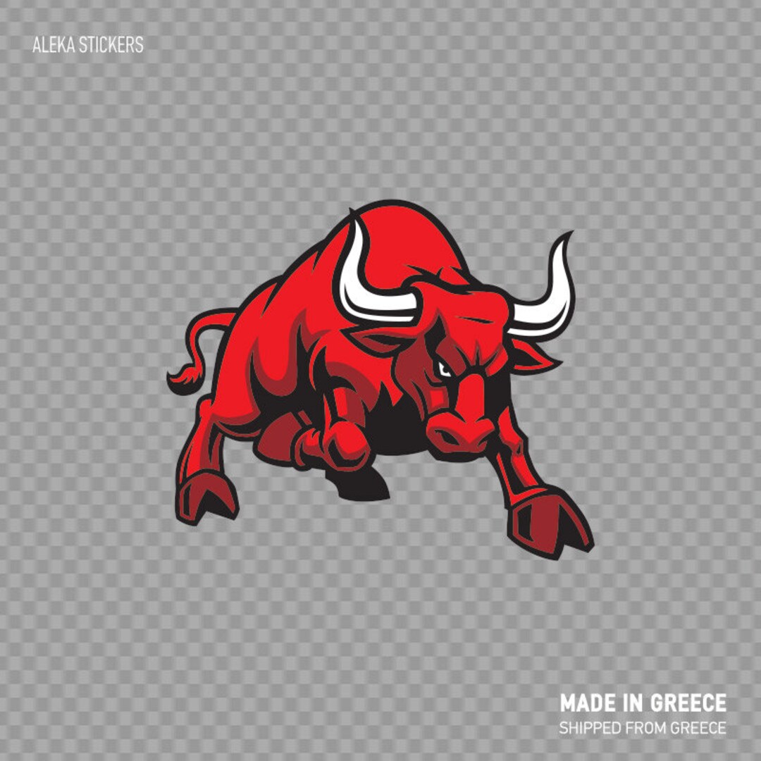 Decal Sticker Red Brutal Farm Angry Bull Aggressive Fear Death ...