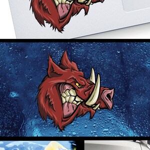 Decal Sticker Razorback Head Wild Pig Angry Aggression Attack - Etsy
