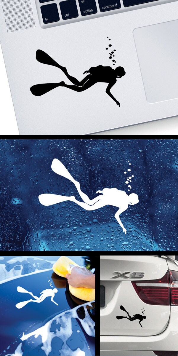 Decal Sticker Diver Scuba Apnea Free-diving Snorkelling Scuba | Etsy