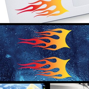 Decal Sticker Pair of Flames Red Orange Yellow Car Decoration Easy ...