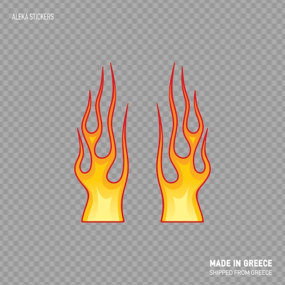Decal Sticker Pair of Color Flames Flamed Fire Helmet - Etsy