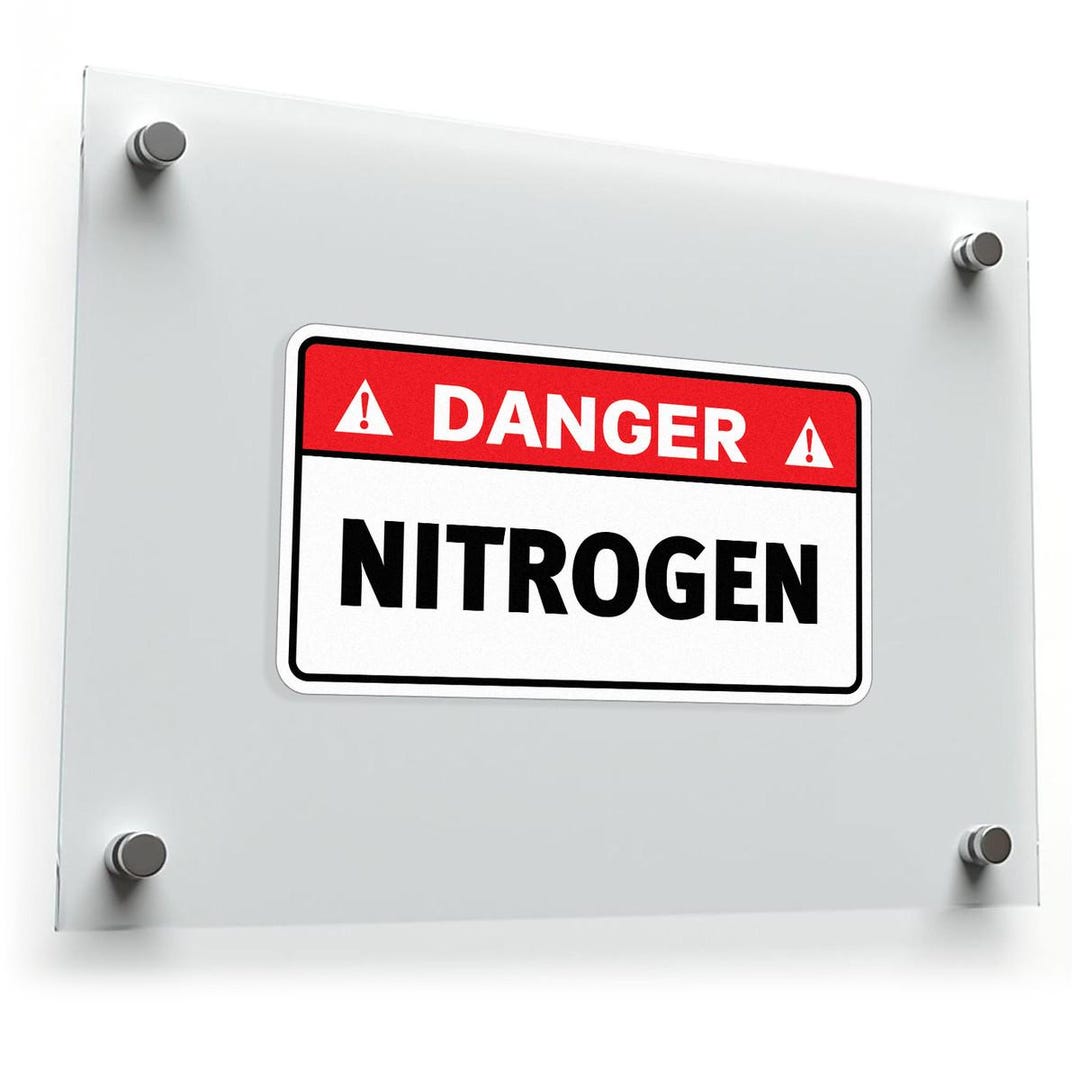 Danger Nitrogen Sign – Osha-compliant Safety Warning Vinyl Decal for ...