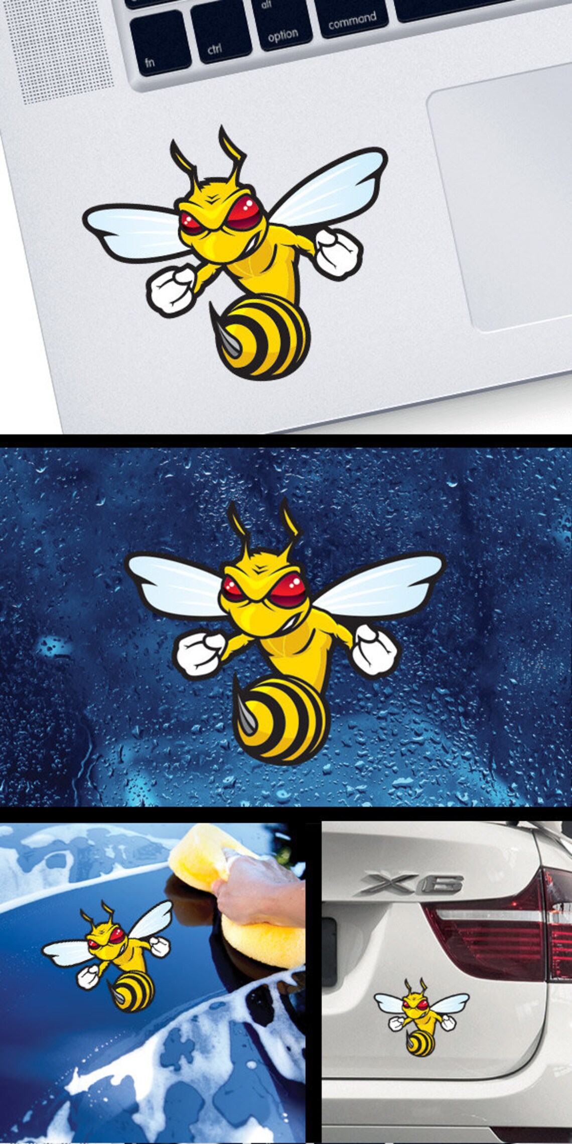 Decal Sticker Bee Hornet Wasp Sting Attack Power Car - Etsy