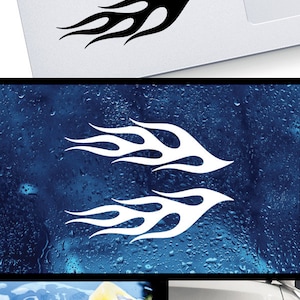 Decal Sticker Pair of Flames Flamed Helmet Motorcycle Top Quality ...