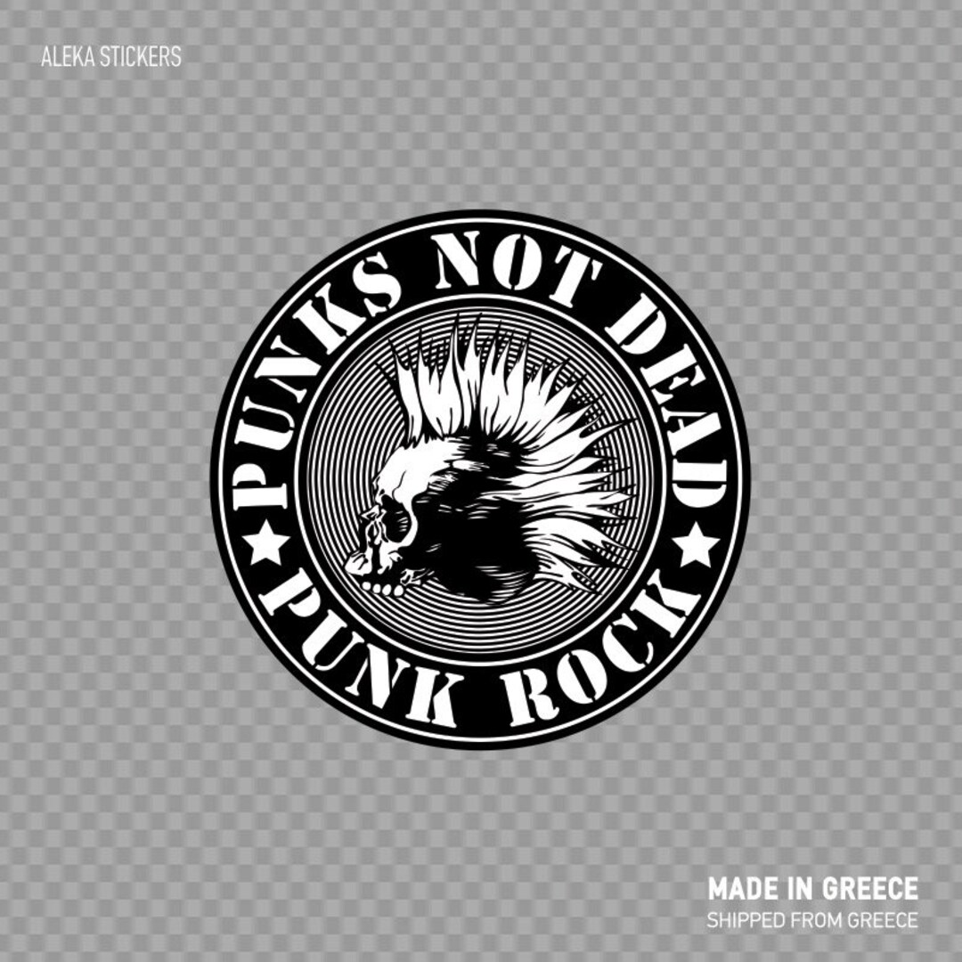Decal Sticker Punks Not Dead Rock Music Symbol Skull Dj Top - Etsy