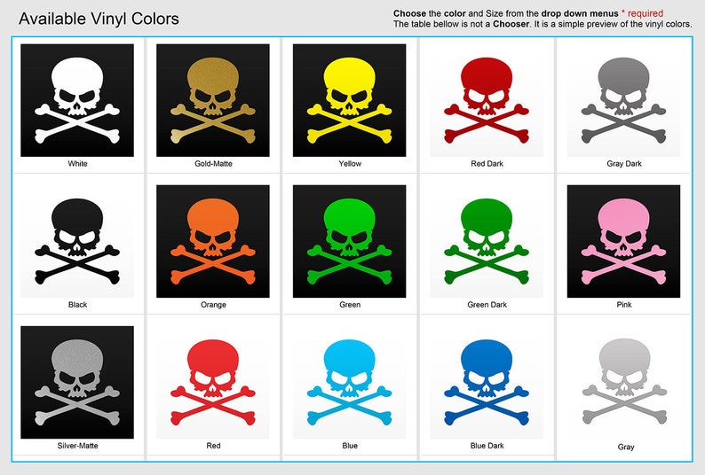 Decal Sticker Cross Bones Skull High Quality Vinyl Waterproof and ...