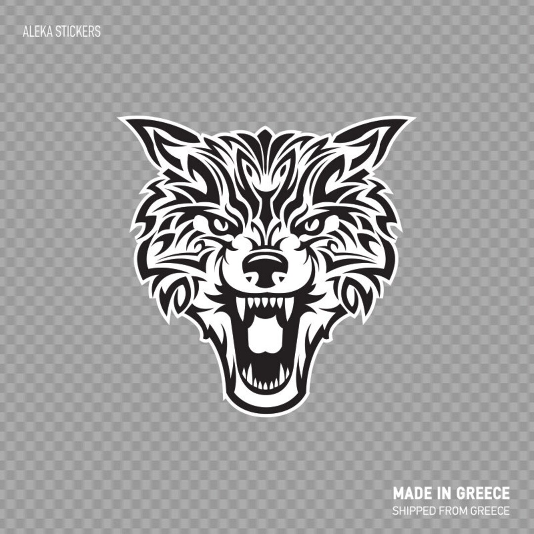 Decal Sticker Wolf Head Aggressive Hungry Fear Death Terror Roaring ...