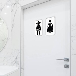 Decal Sticker Wc Restrooms Sign Mexico Man Woman Toilet Bathroom ...