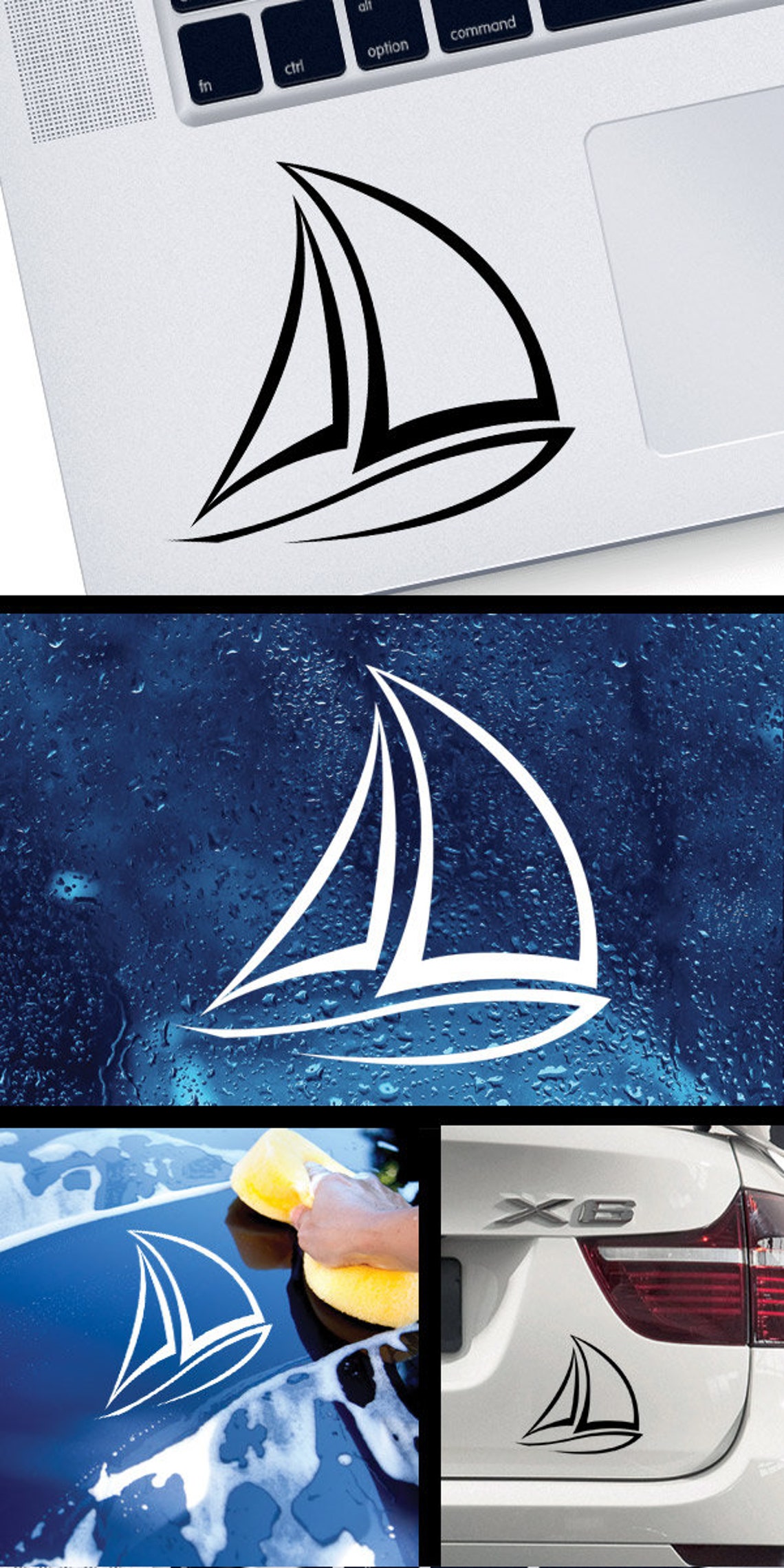 Decal Sticker Sailing Boat Adventure Open Sea Yacht Sea Sports - Etsy