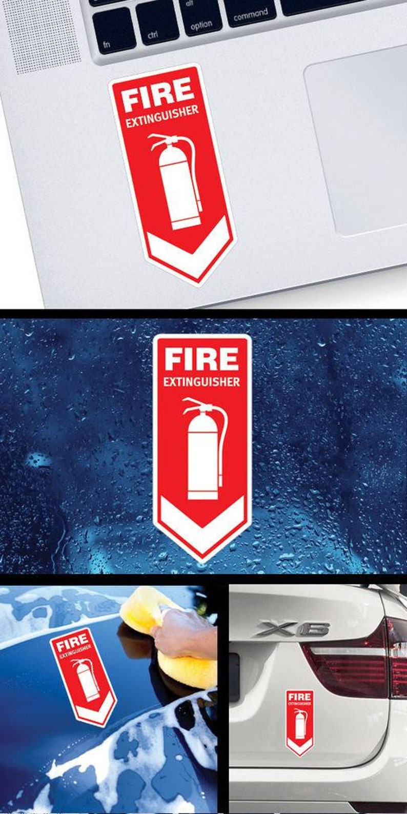 Decal Sticker Fire Alarm Emergency Extinguisher Information | Etsy