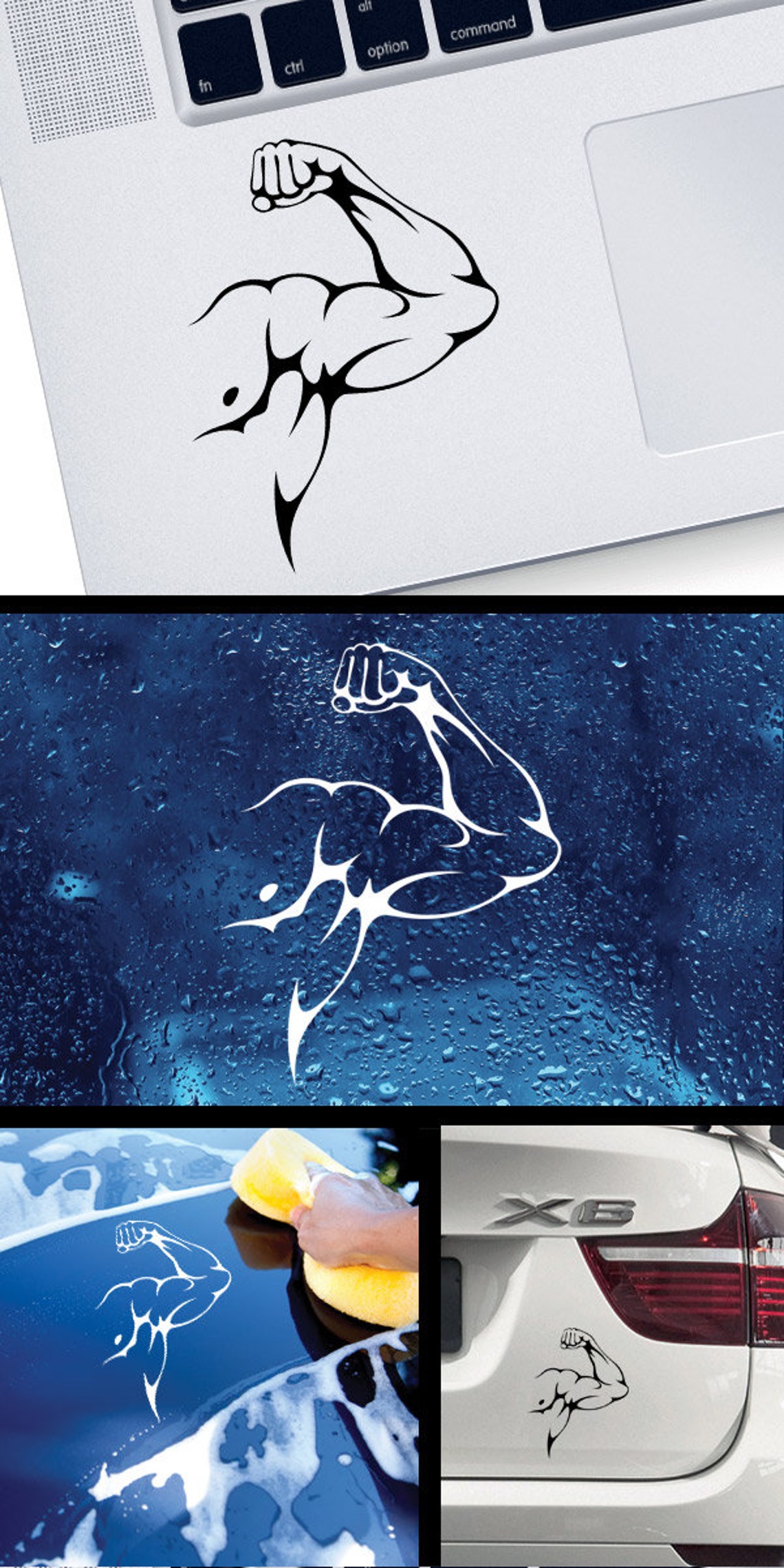 Decal Sticker Bodybuilder Muscle Gym Physical Exercise Balance Strength ...