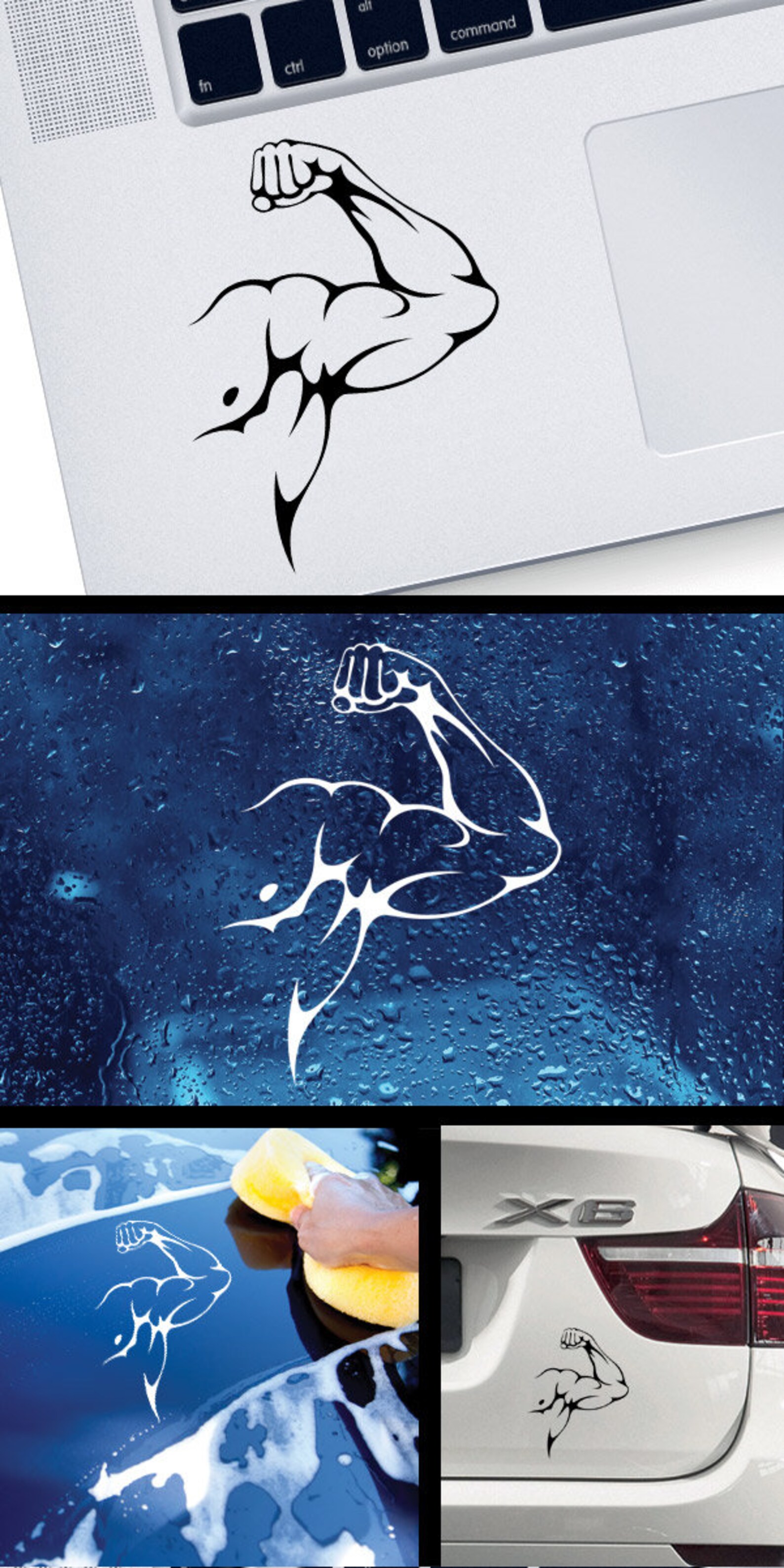 Decal Sticker Bodybuilder Muscle Gym Physical Exercise Balance Strength ...