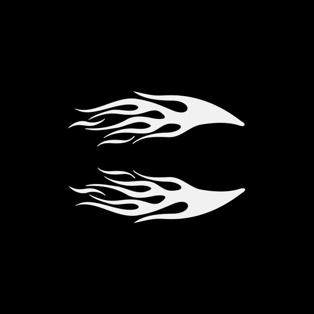 Decal Sticker Pair of Flames Car Decoration Easy Rider Helmet ...