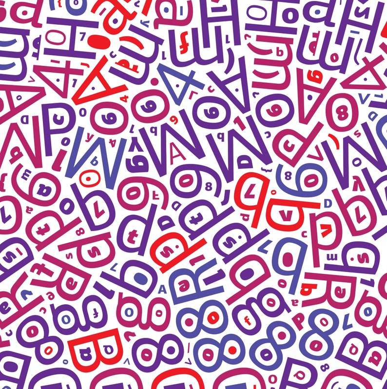 Mosaic Typography Letters Composition for Textile Prints or Poster ...