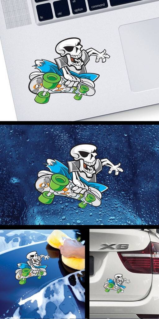 Decal Sticker Skull Skateboard Graffiti Smile Expert KR25W - Etsy
