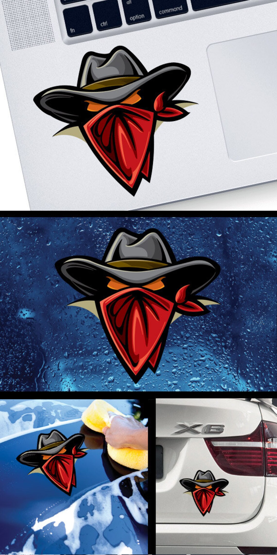 Decal Sticker Cowboy Robber Outlaw XZZ8X - Etsy